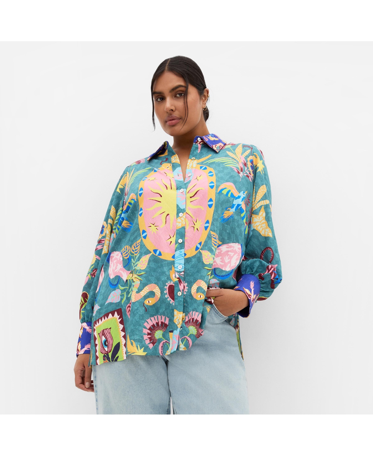 Click here for City Chic Plus Size Mystic Placement Shirt - Mysti... prices