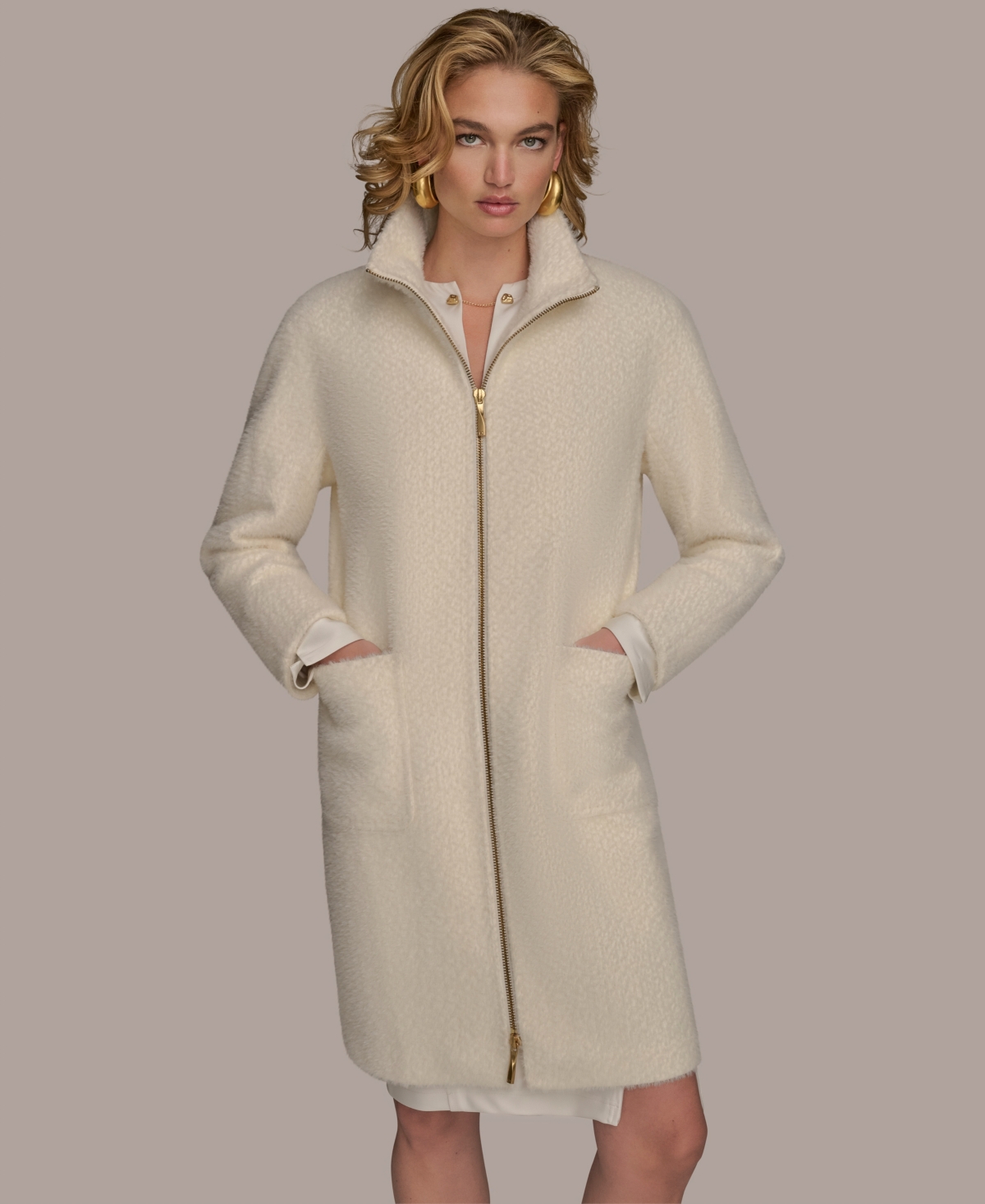 Click here for Donna Karan New York Womens Zip Front High Collare... prices