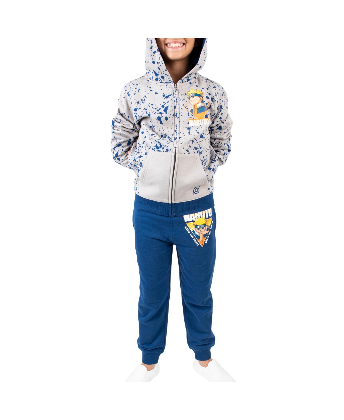 Click here for Naruto Boys Classic Youth Gray Zip Hoodie and Navy... prices