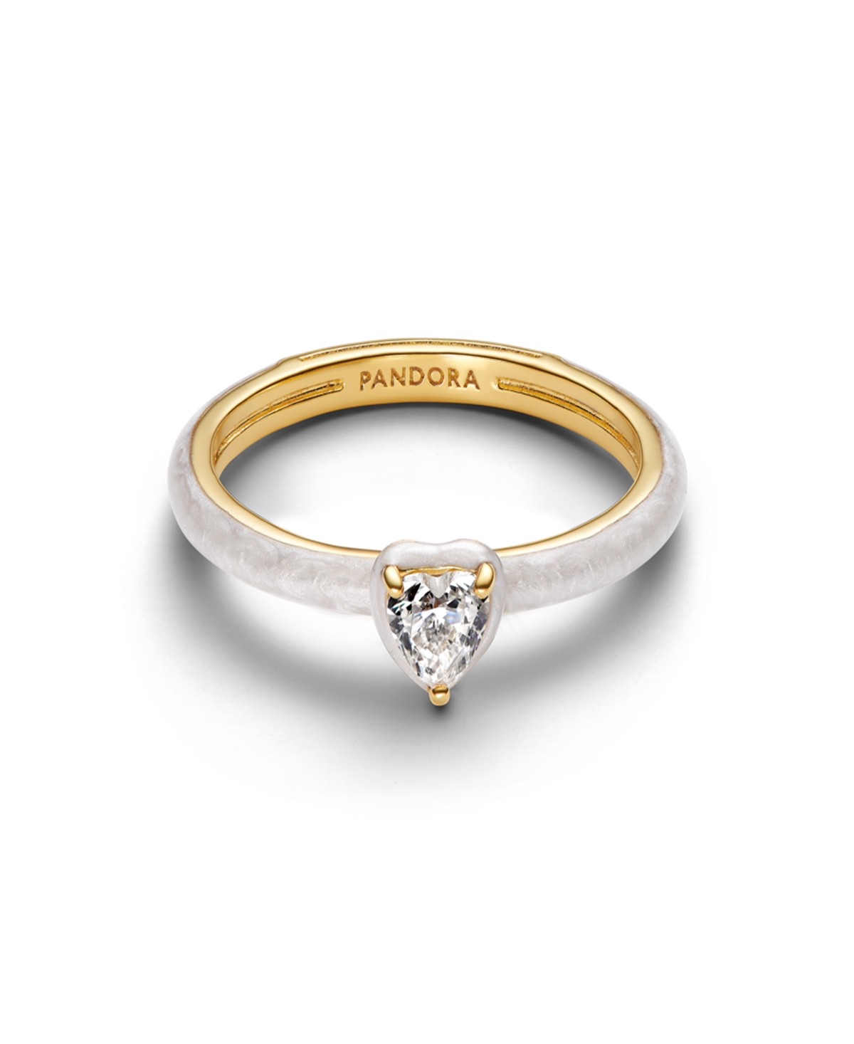 Click here for Pandora Gold Plated White Chakra Heart Ring - Gold... prices