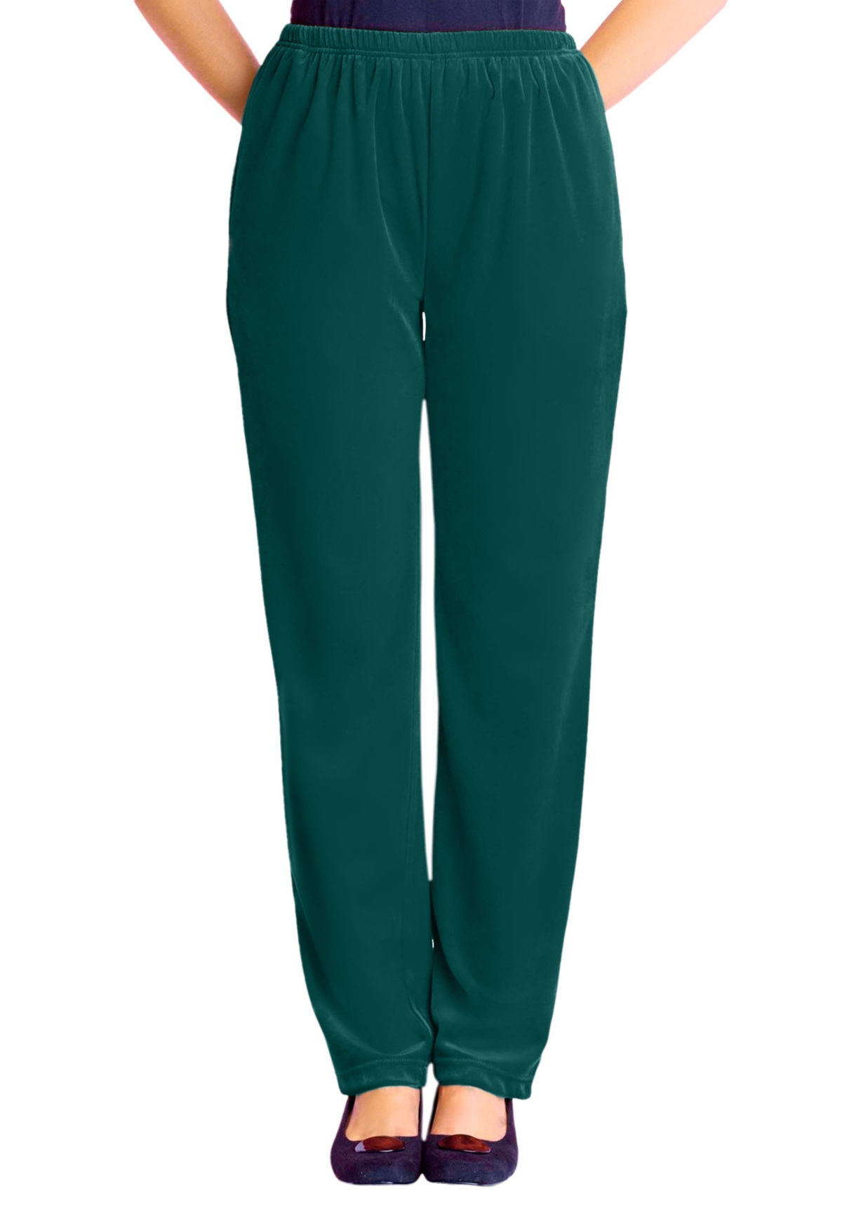 Click here for Woman Within Plus Size Velour Pant - Emerald green prices