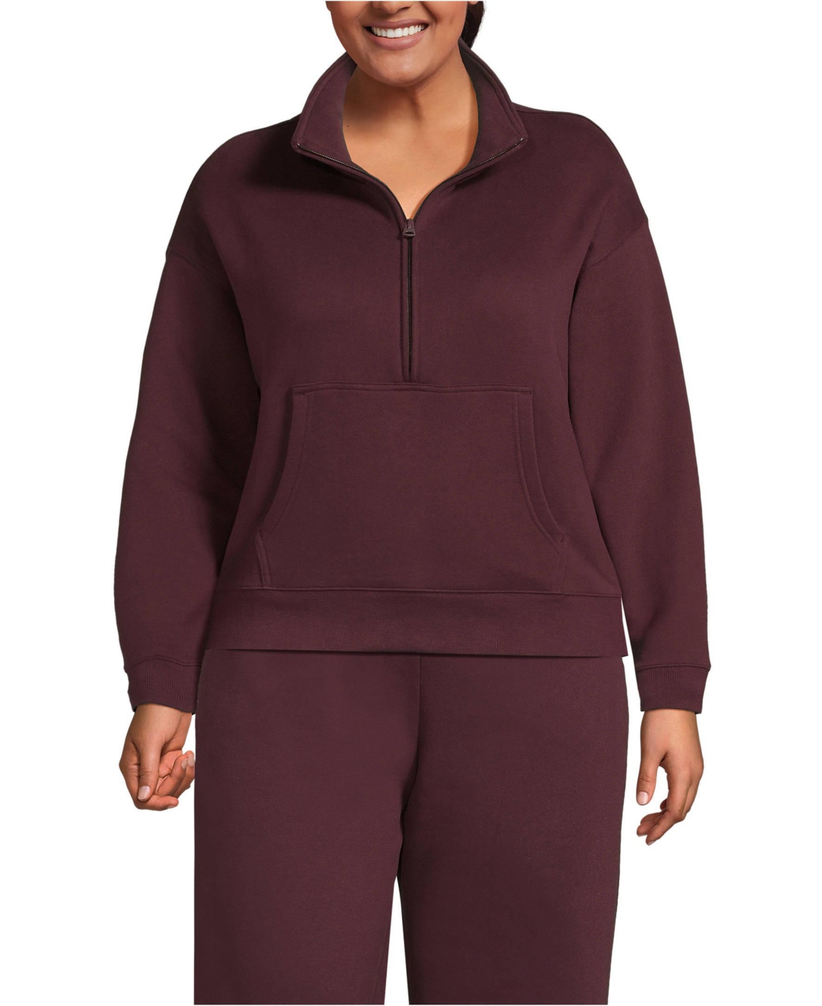Click here for Lands End Plus Size Relaxed Serious Sweats Long Sl... prices
