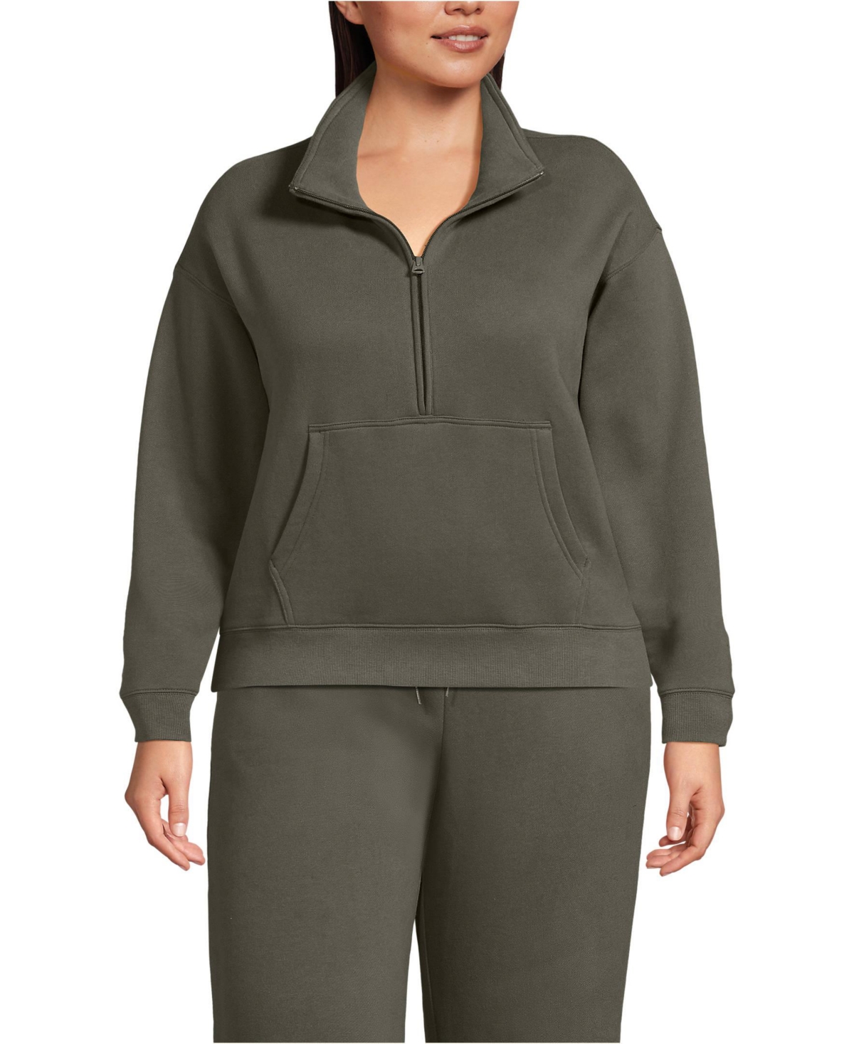Click here for Lands End Plus Size Relaxed Serious Sweats Long Sl... prices