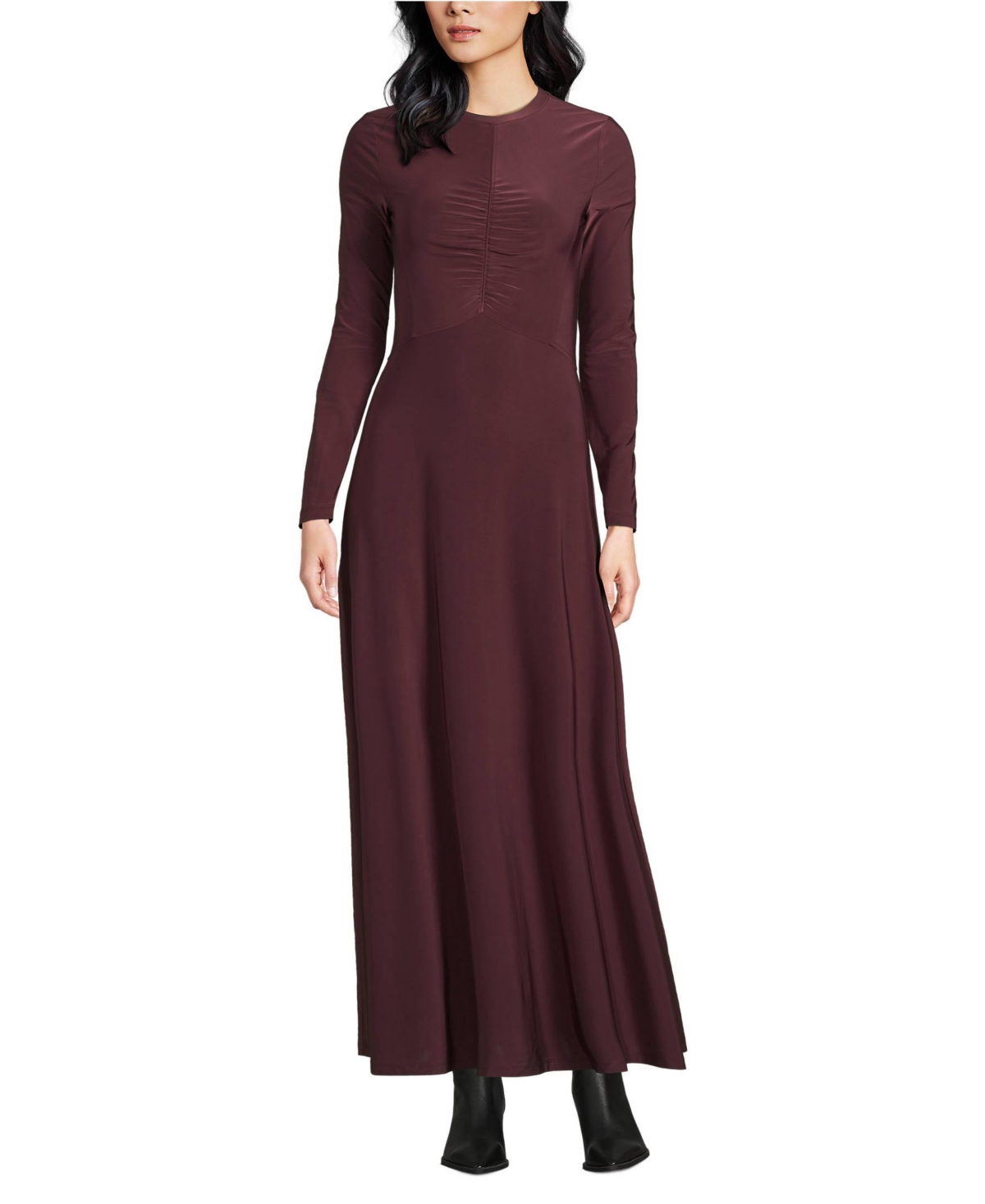 Click here for Lands End Womens Silky Knit Ruched Maxi Dress - Lu... prices