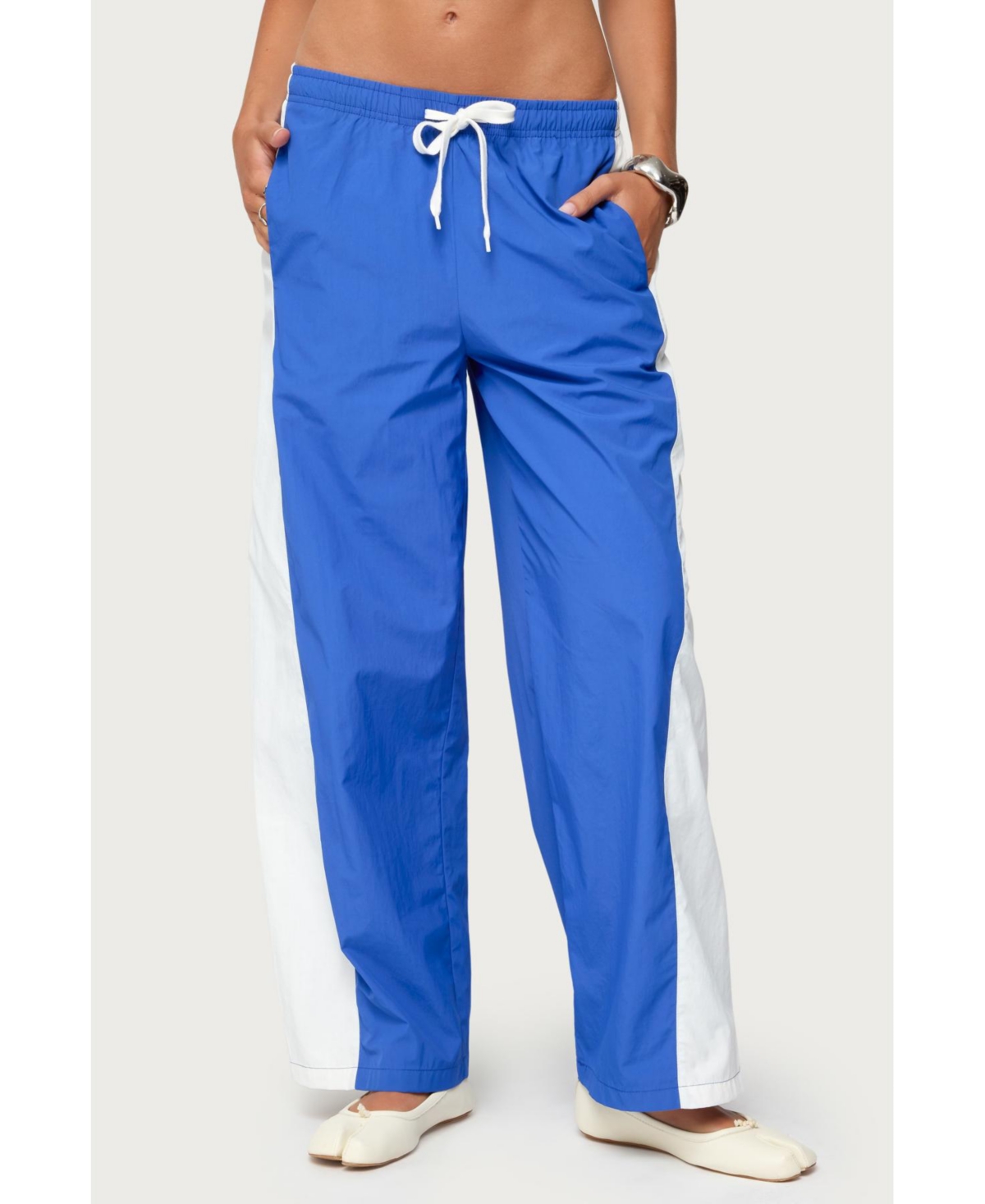 Click here for Edikted Womens Jaye Contrast Panel Track Pants - B... prices