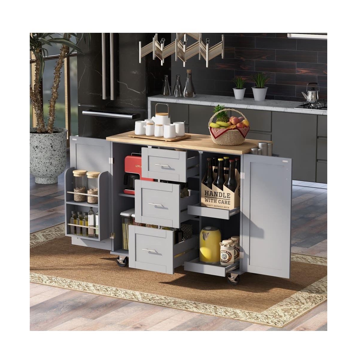 Click here for Maison Boucle 50 Rolling Kitchen Island with Rubbe... prices