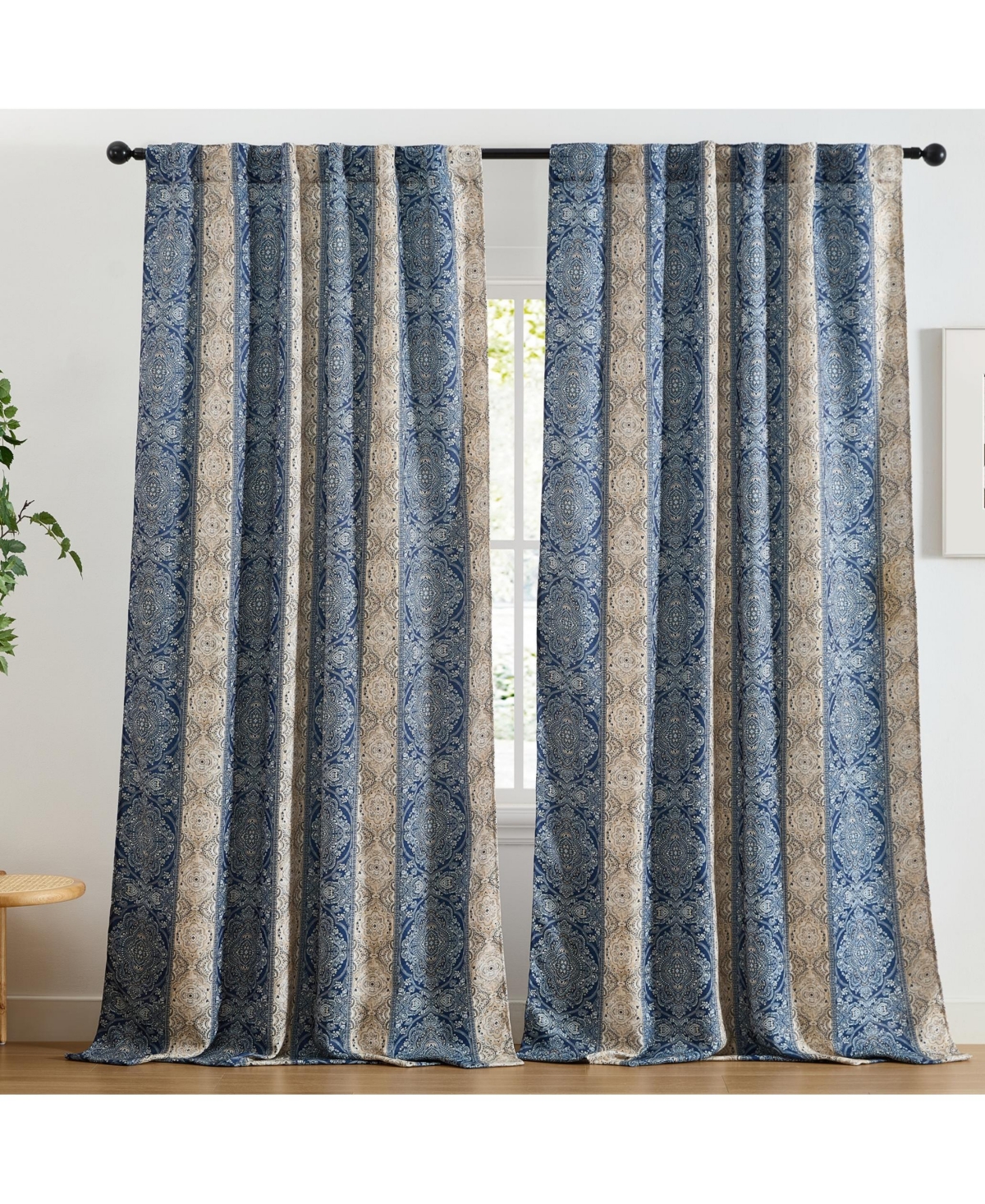Click here for Hlc.me William Boho Damask Striped Patterned Windo... prices
