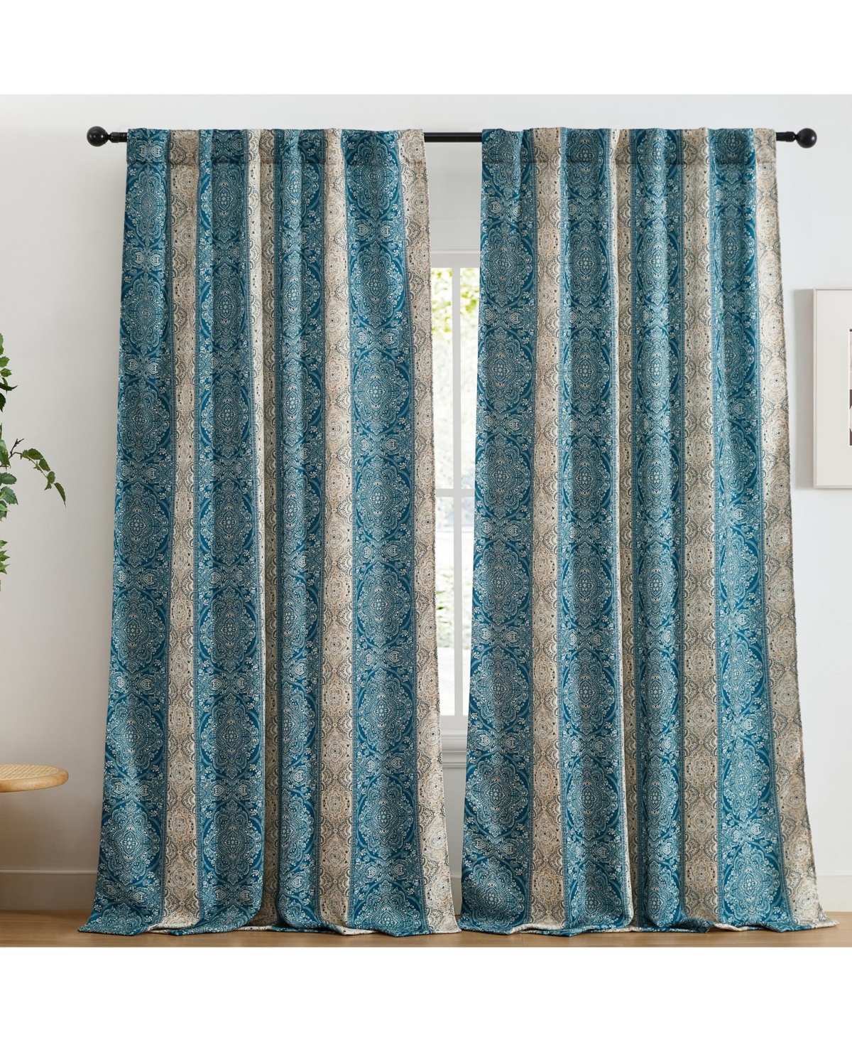 Click here for Hlc.me William Boho Damask Striped Patterned Windo... prices