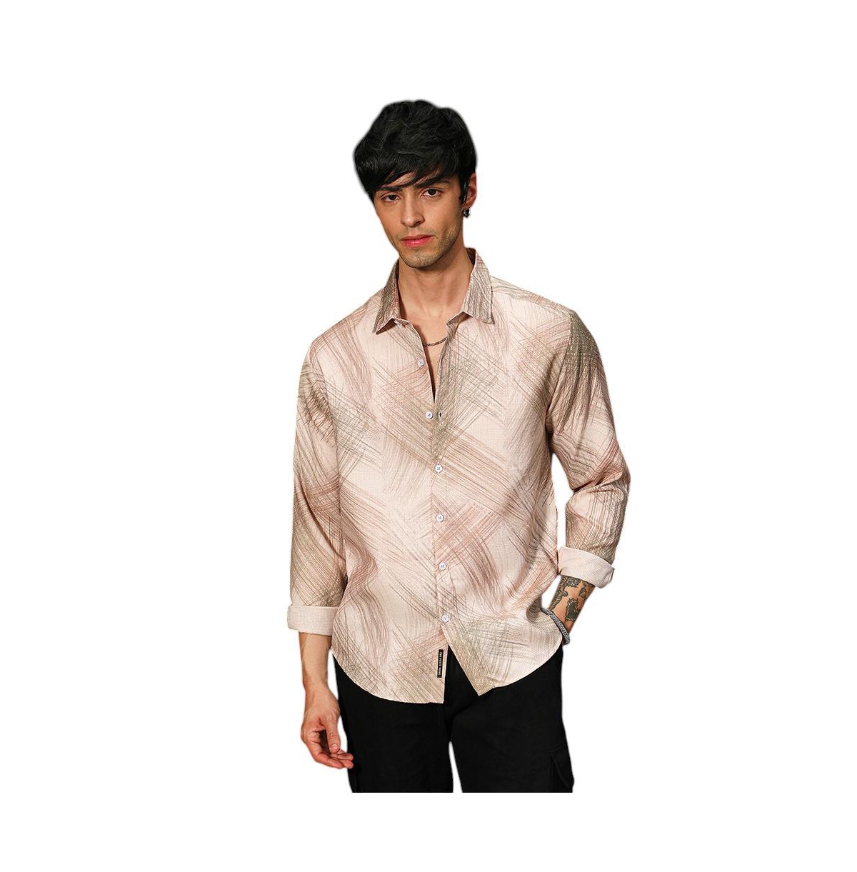 Click here for Campus Sutra Mens Soft-Brushed Shirt - Beige prices