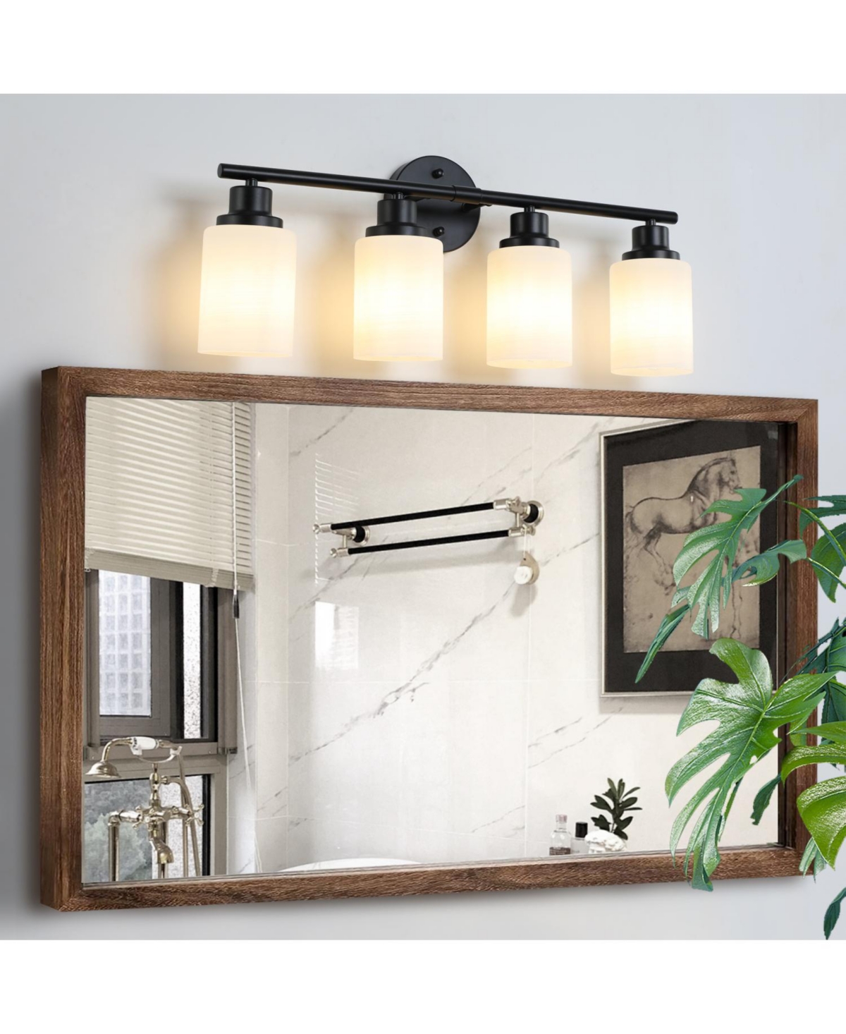 Click here for Streamdale 4-Light Vanity Mirror Light with Froste... prices