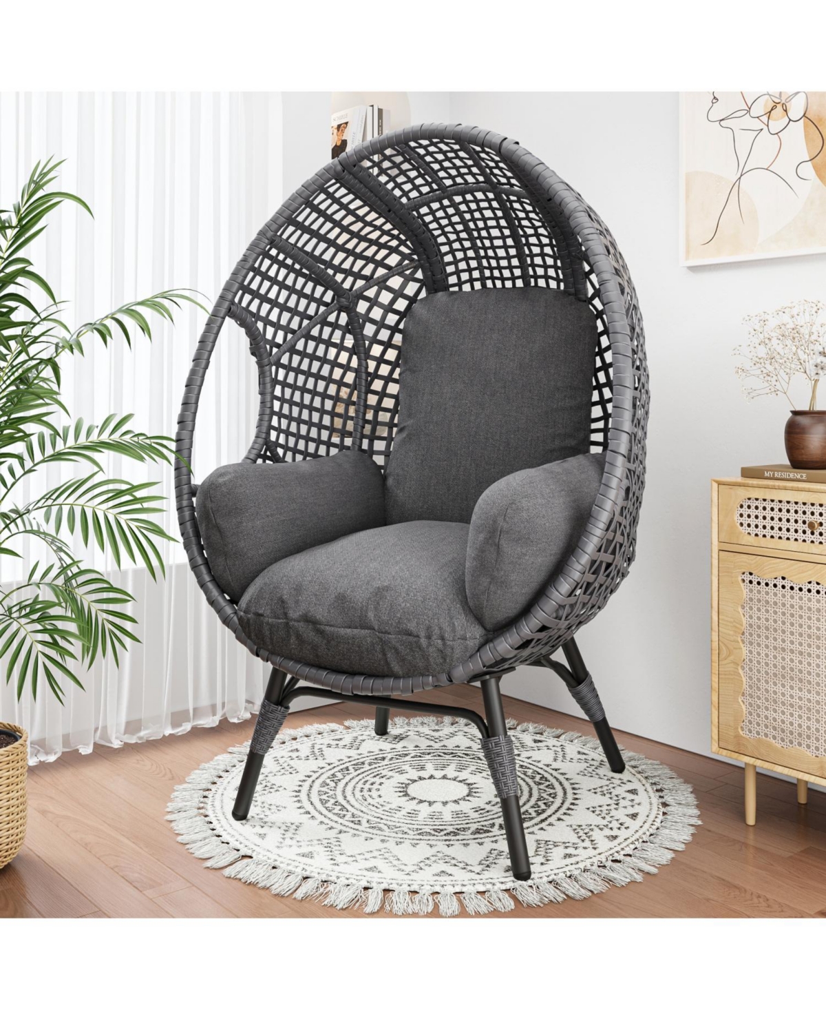 Click here for Streamdale Furniture Furniture Grid Wicker Egg Cha... prices