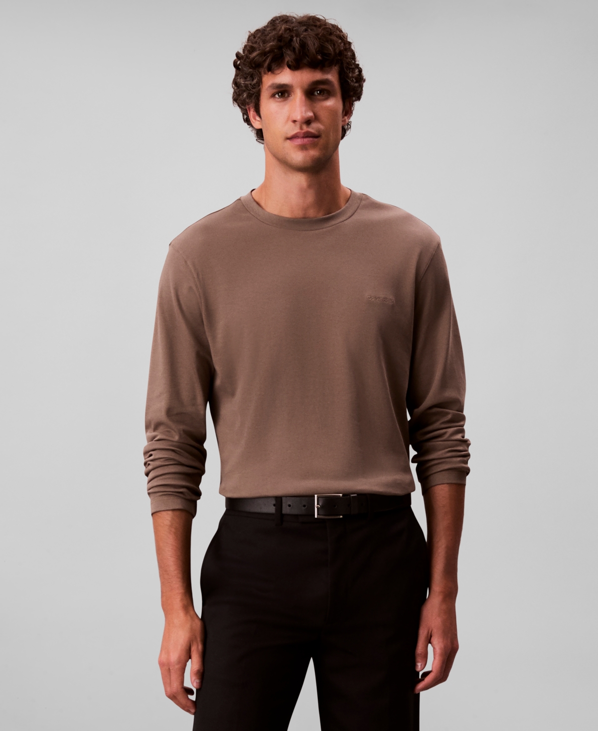 Click here for Calvin Klein Mens Crewneck Long Sleeve T-Shirt - M... prices