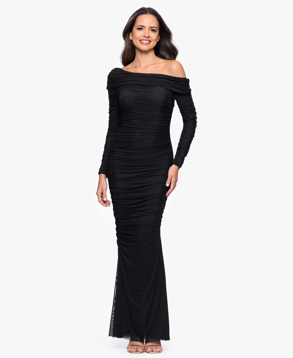 Click here for Betsy & Adam Petite Asymmetrical Dress - Black prices