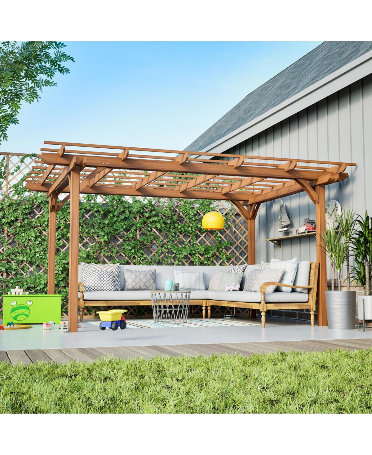 Click here for Streamdale Furniture 12x10 Wood Pergola - Garden P... prices