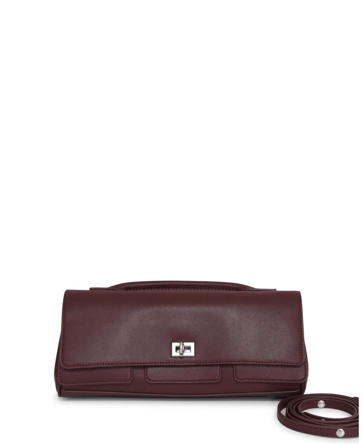 Click here for Belle & Bloom Love Boat Leather Clutch Bag - Burgu... prices