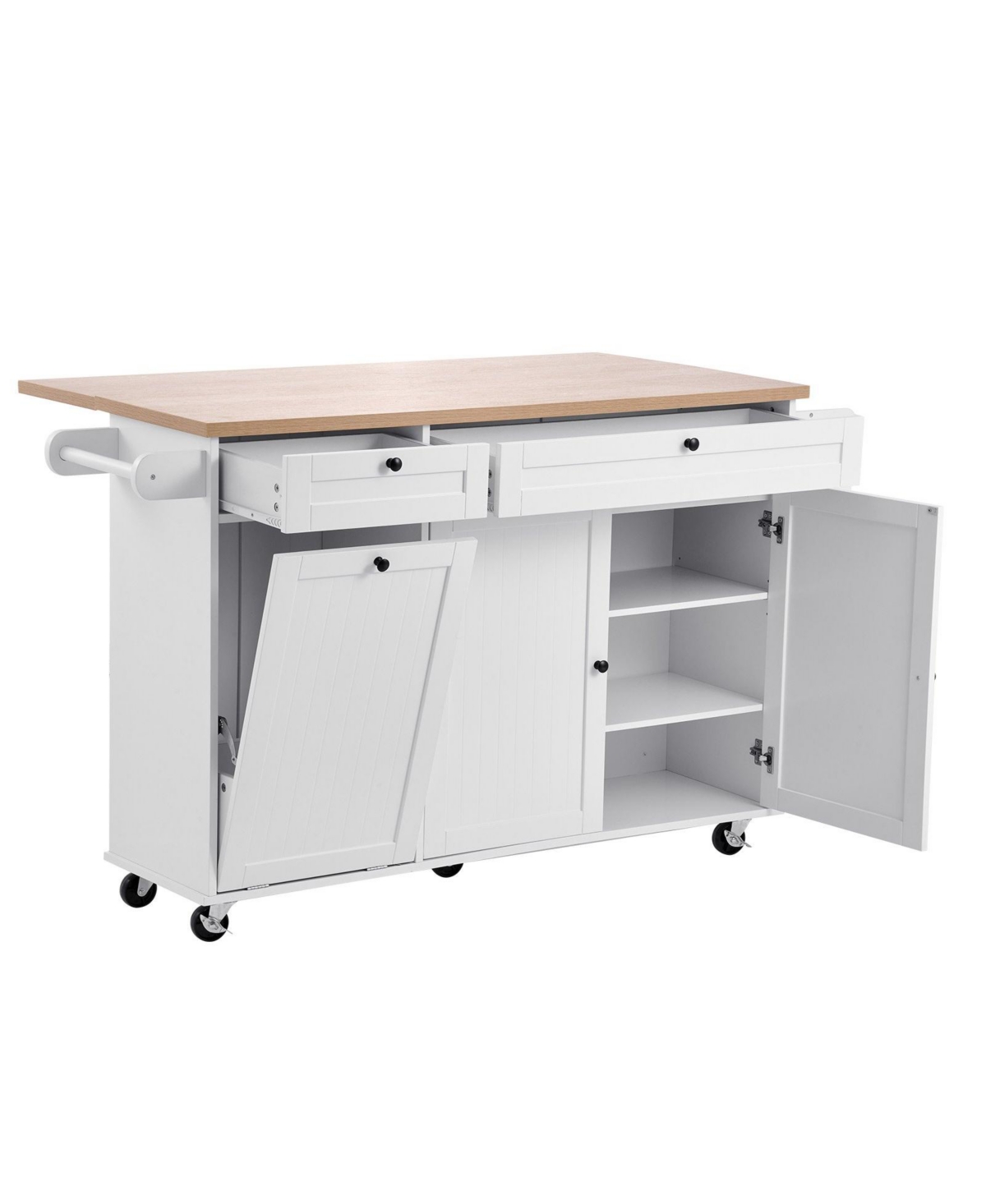 Click here for Kitchen Island Cart with Rolling Storage Cabinet T... prices