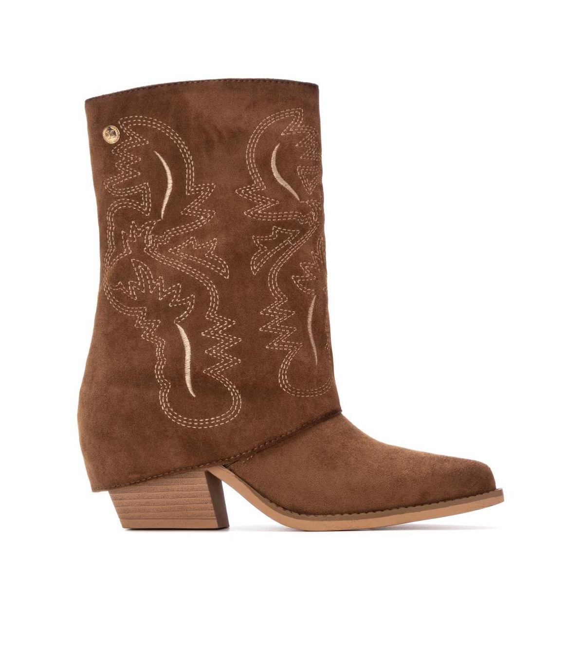 Click here for Xti Womens Suede Foldover Booties By Xti - Camel prices