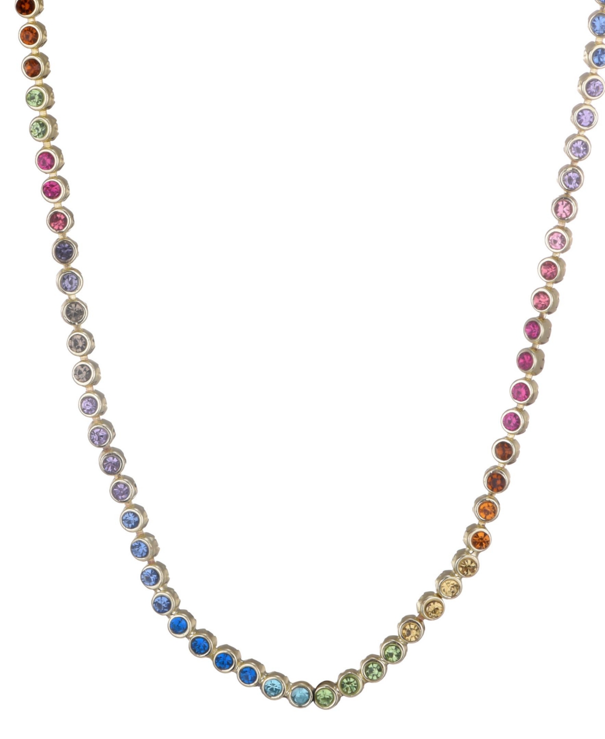Click here for Adornia Gold Crystal Rainbow Tennis Neckalce - Gol... prices