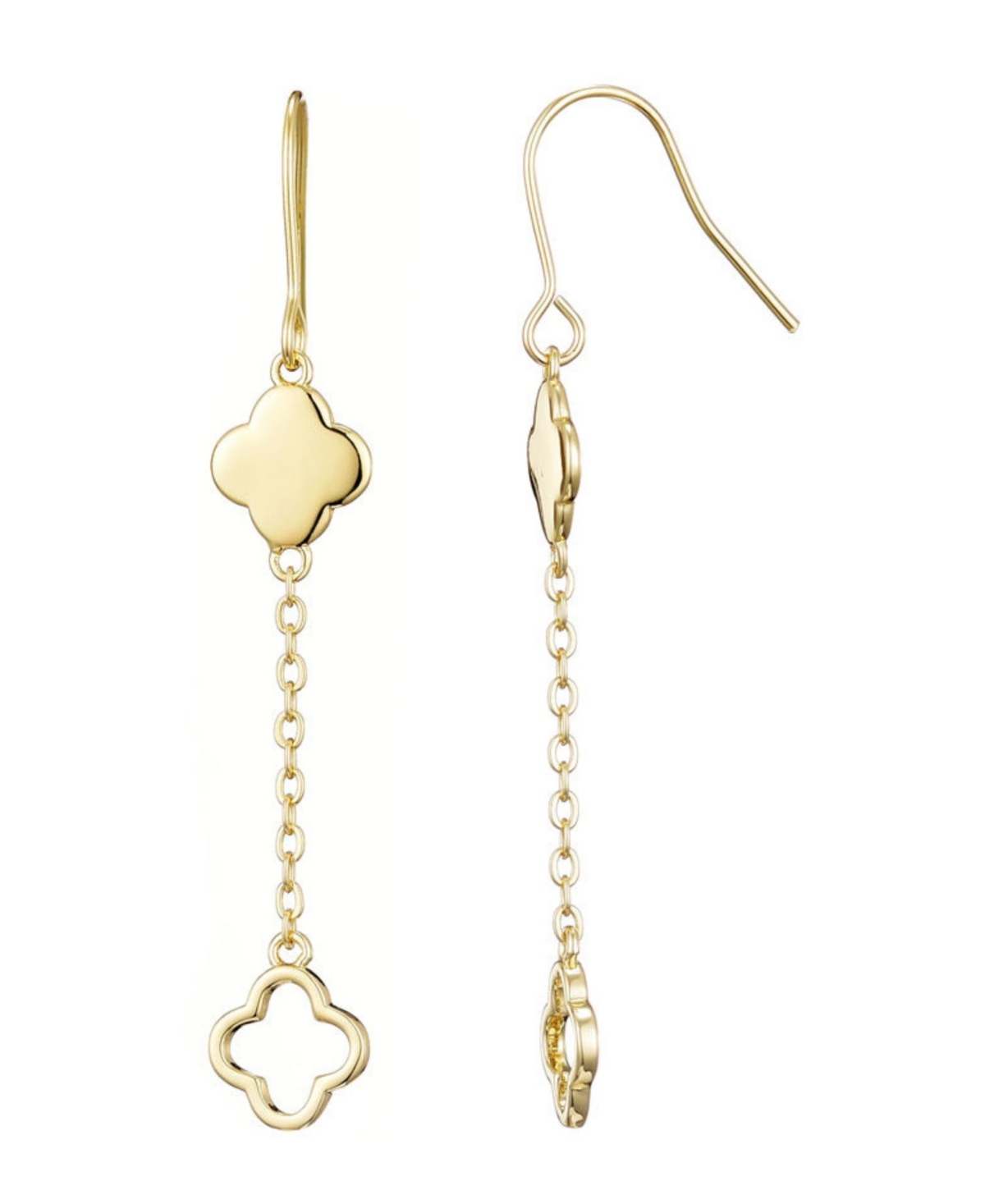 Click here for Adornia Gold Plated Clover Drop Earrings - Gold prices