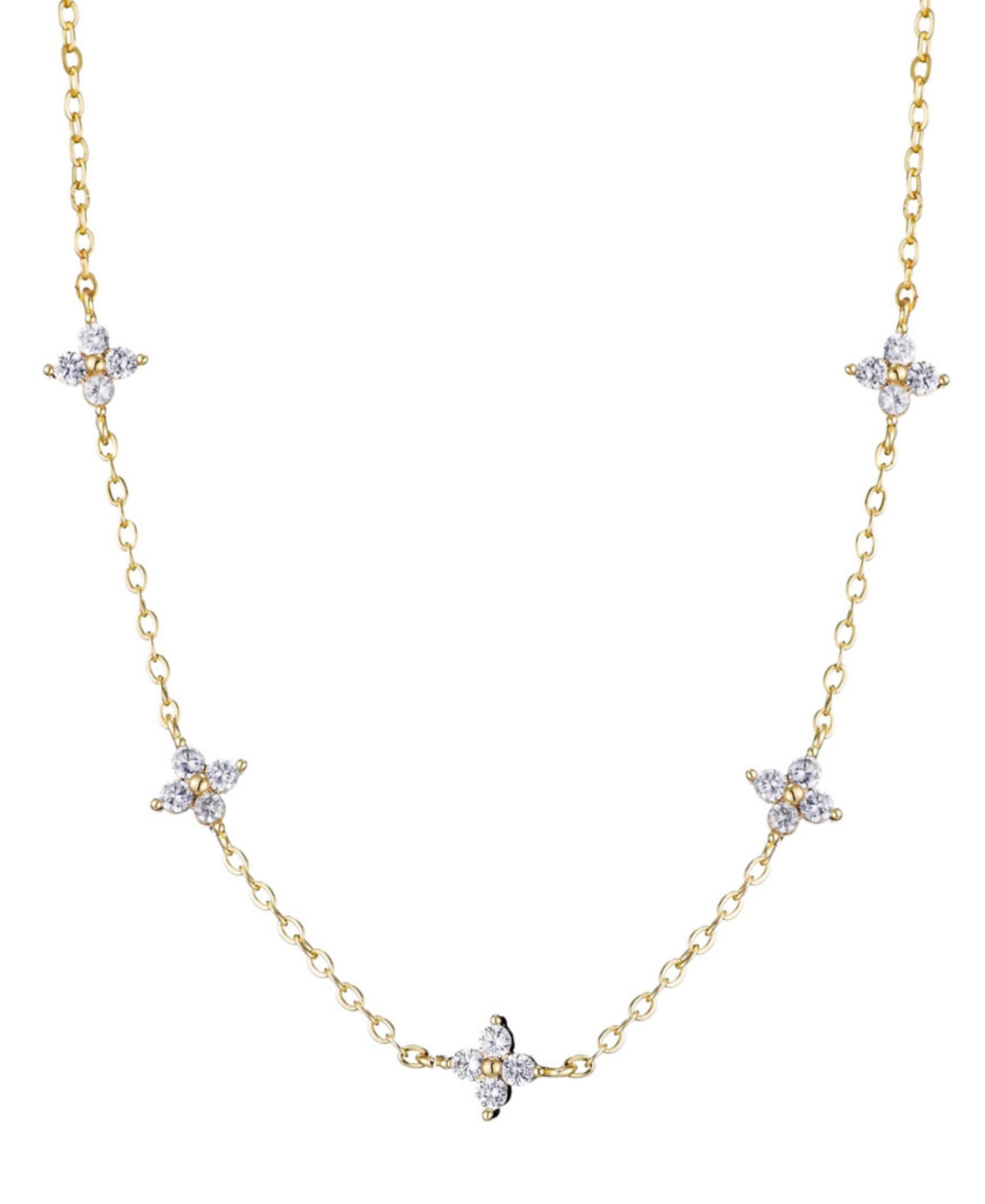 Click here for Adornia Gold Cubic Zirconia Flower Station Necklac... prices