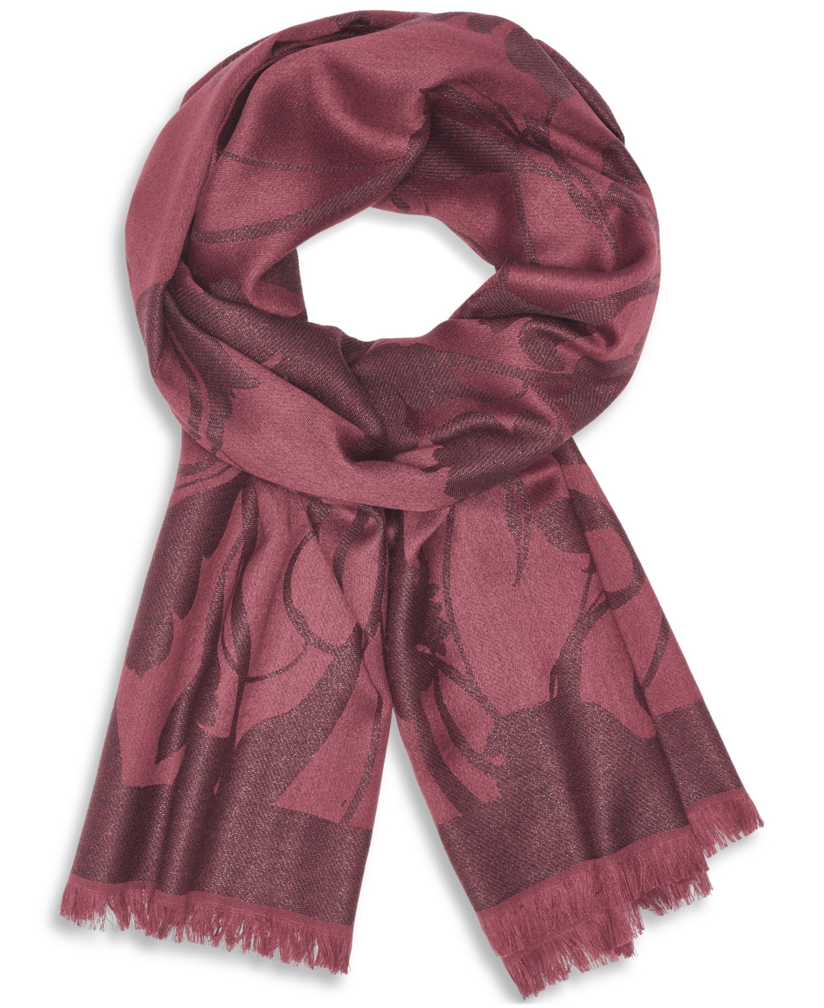 Click here for Calvin Klein Womens Metallic Floral Wrap - Rhubarb prices