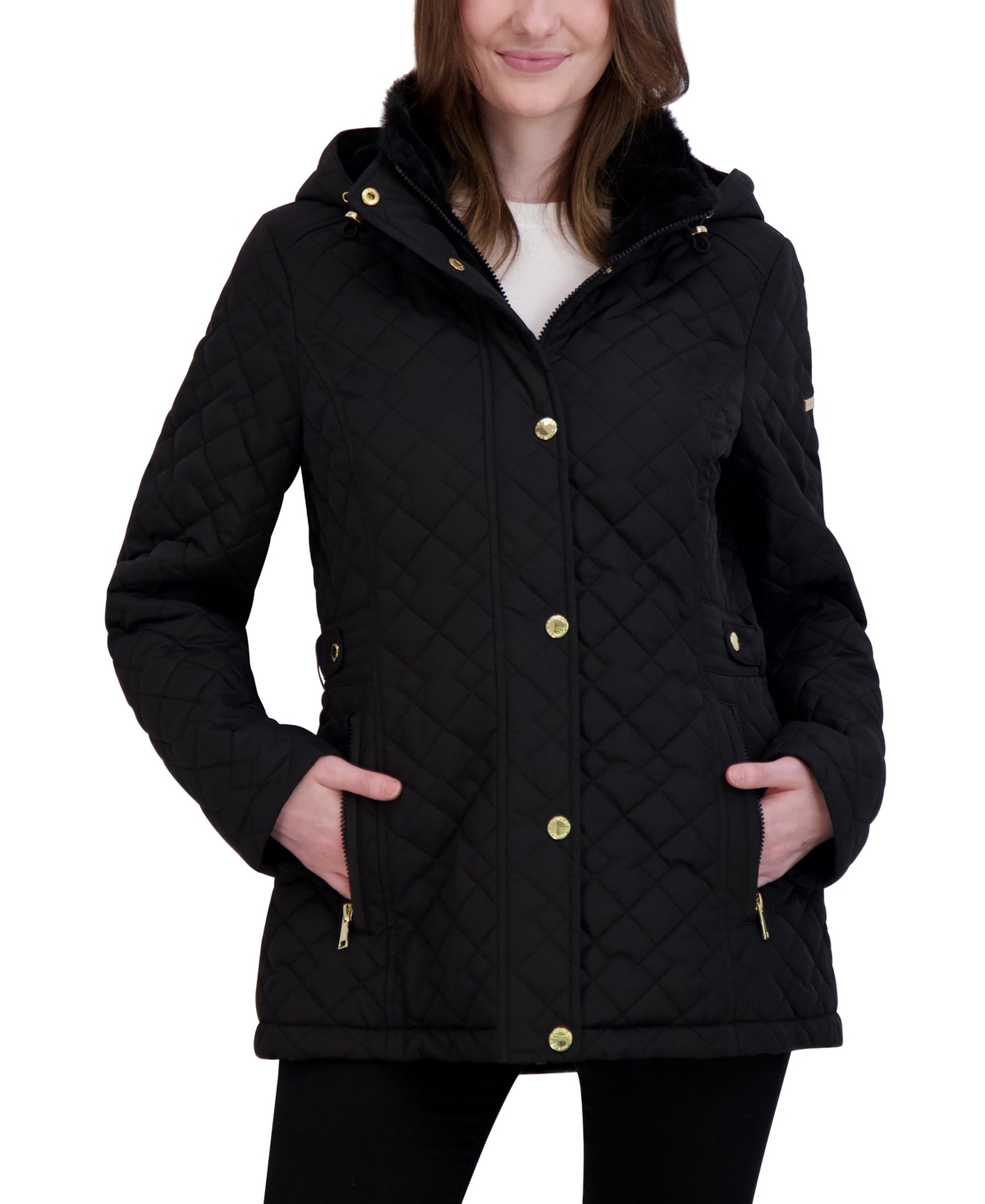 Click here for Laundry By Shelli Segal Womens Quilted Hooded Coat... prices