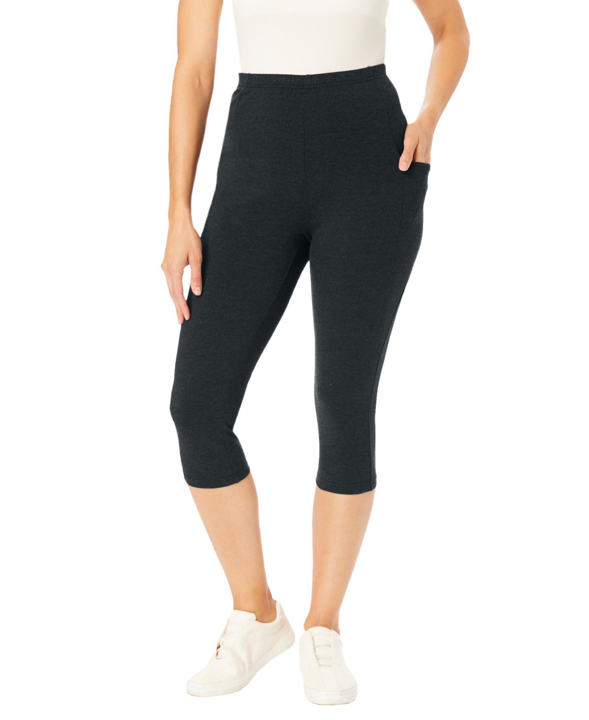 Click here for Woman Within Plus Size Within Stretch-Cotton Knit... prices