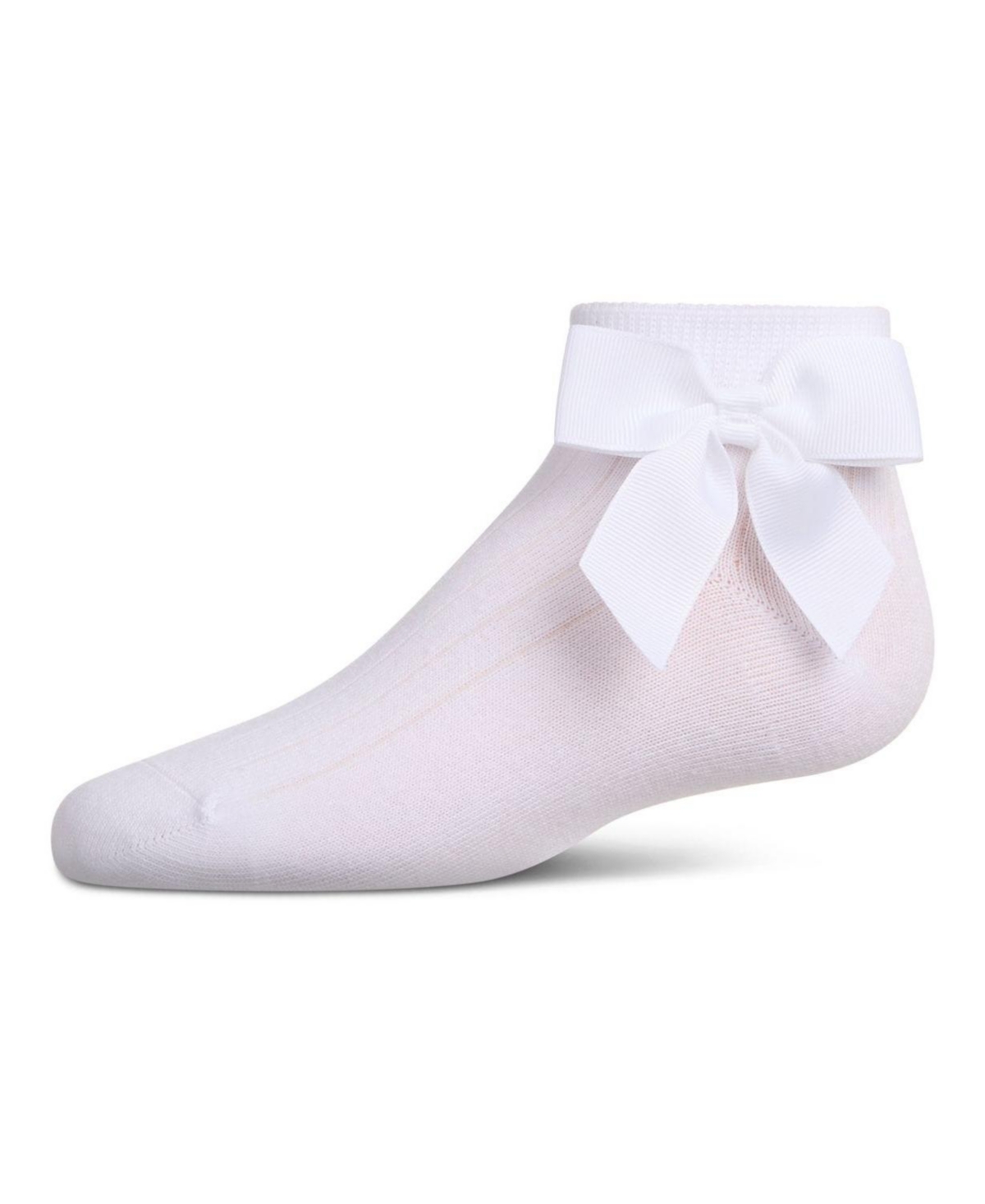 Click here for Memoi Girls Ribbed Bow Anklet Socks - White prices