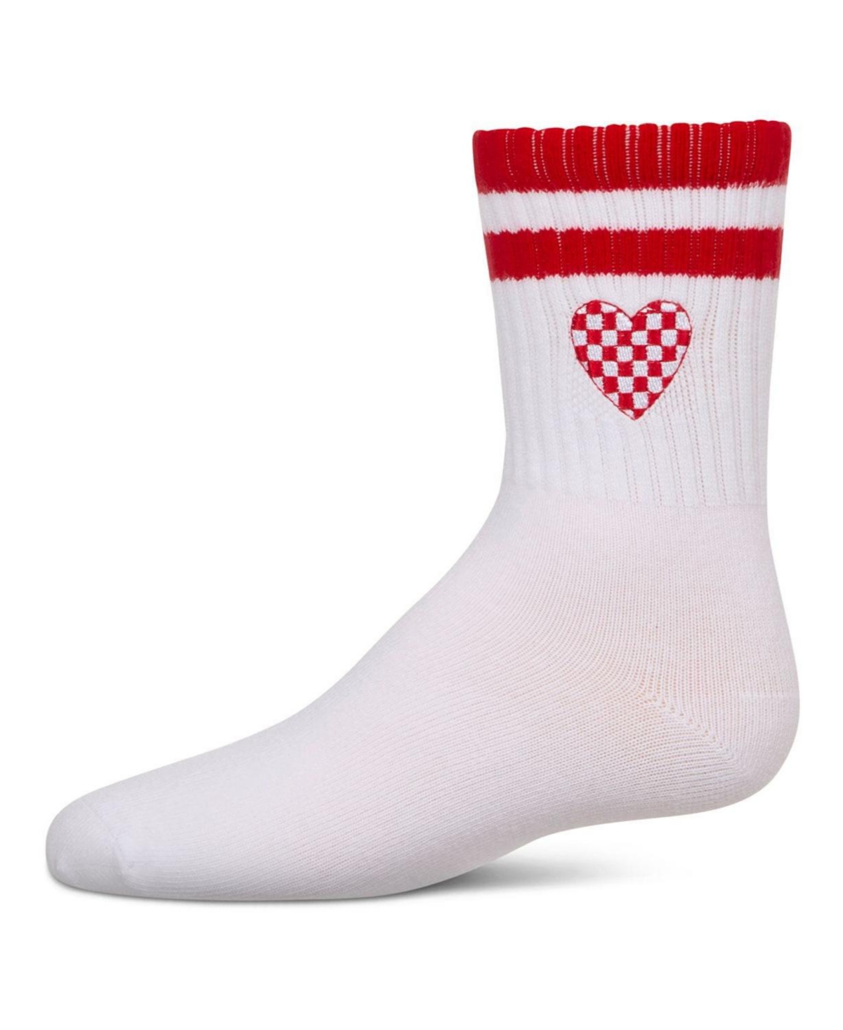Click here for MeMoi Big Girls Checkered Heart Crew Socks - Red prices