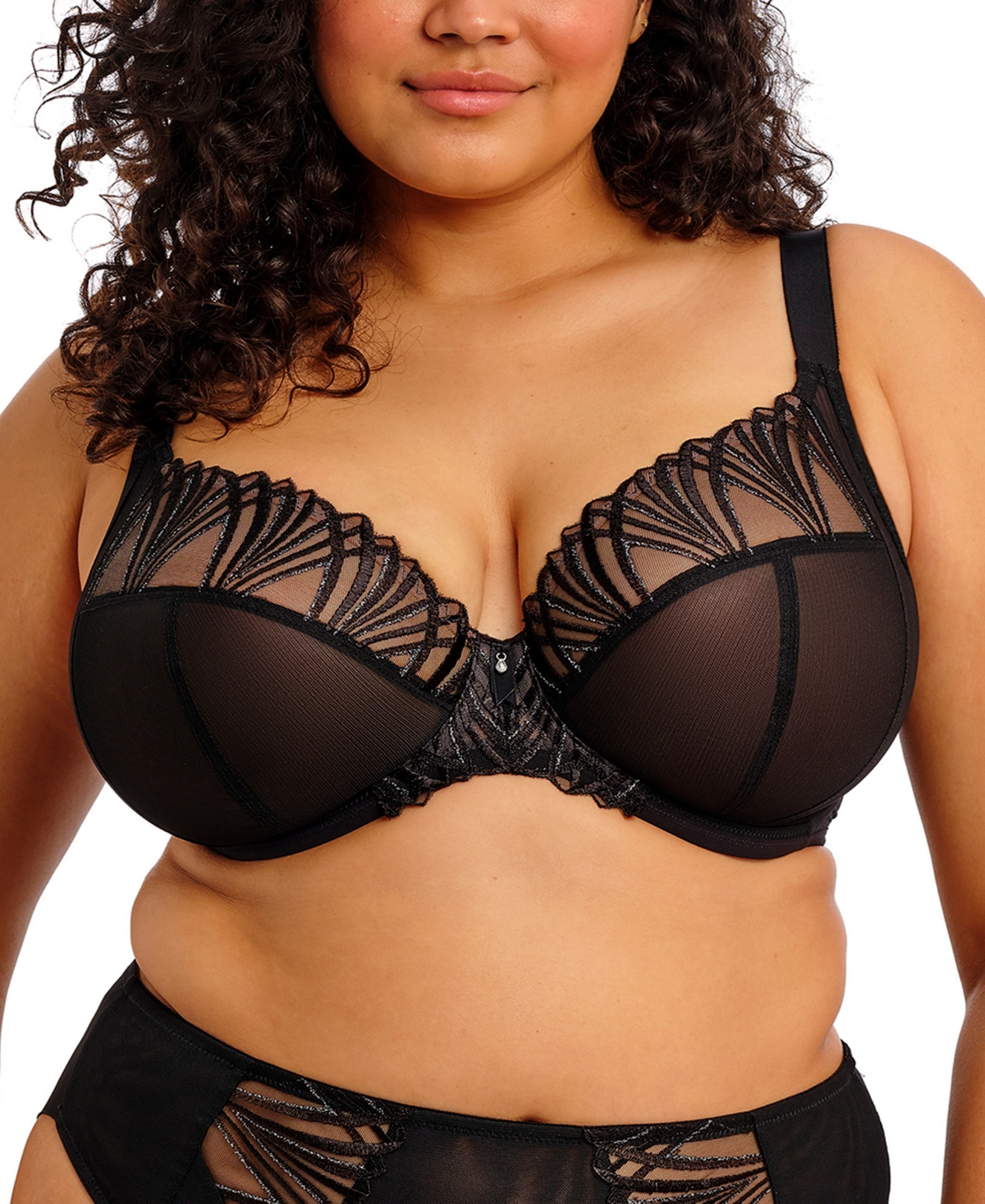 Click here for Elomi Plus Size Reja Underwire Plunge Bra - Black prices