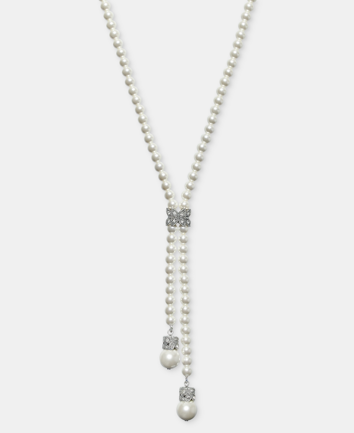 Click here for Charter Club Crystal & Imitation Pearl Lariat Neck... prices