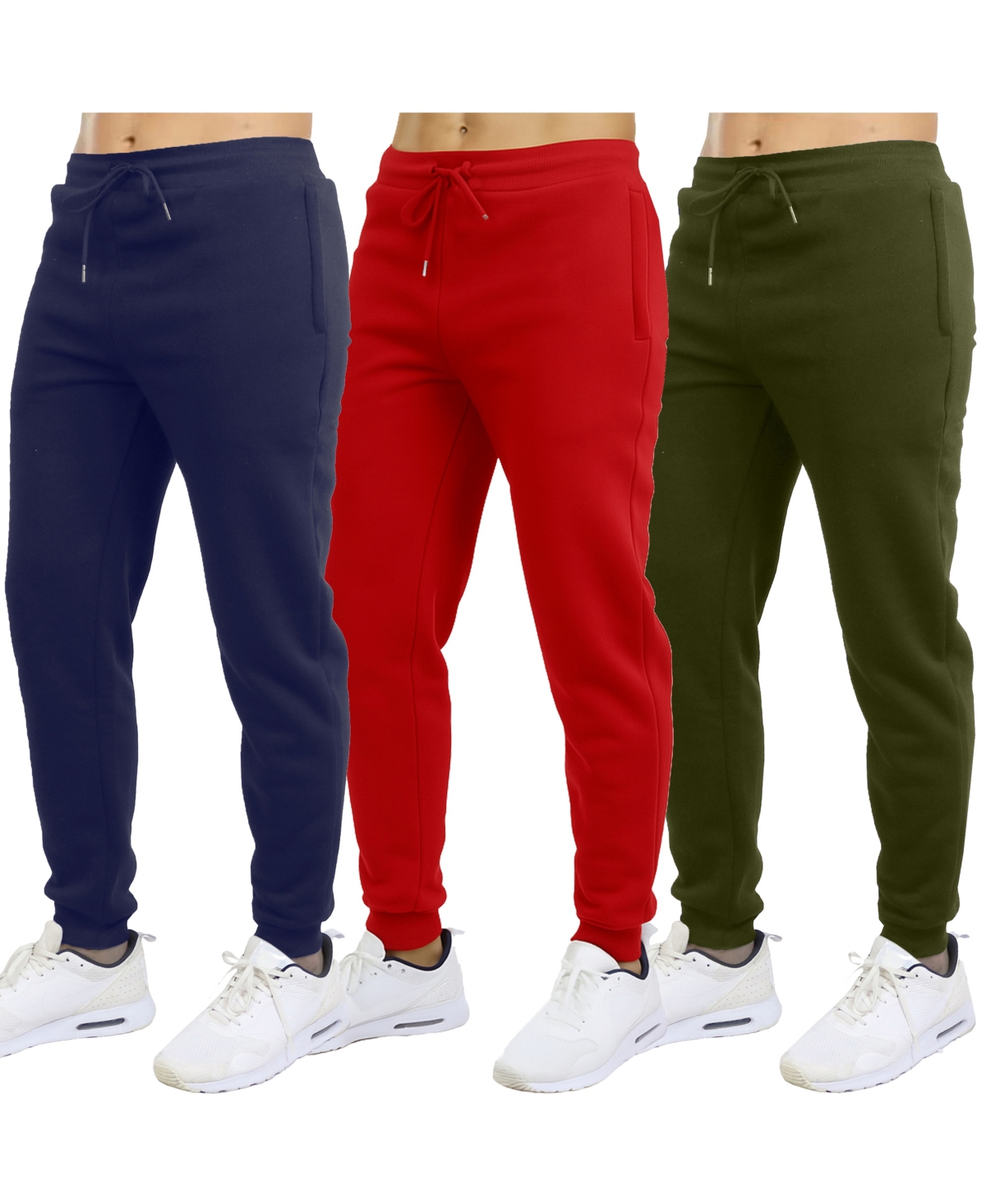 Click here for Blue Ice Mens 3-Pack Slim-Fit Pants - Navy/Olive/R... prices