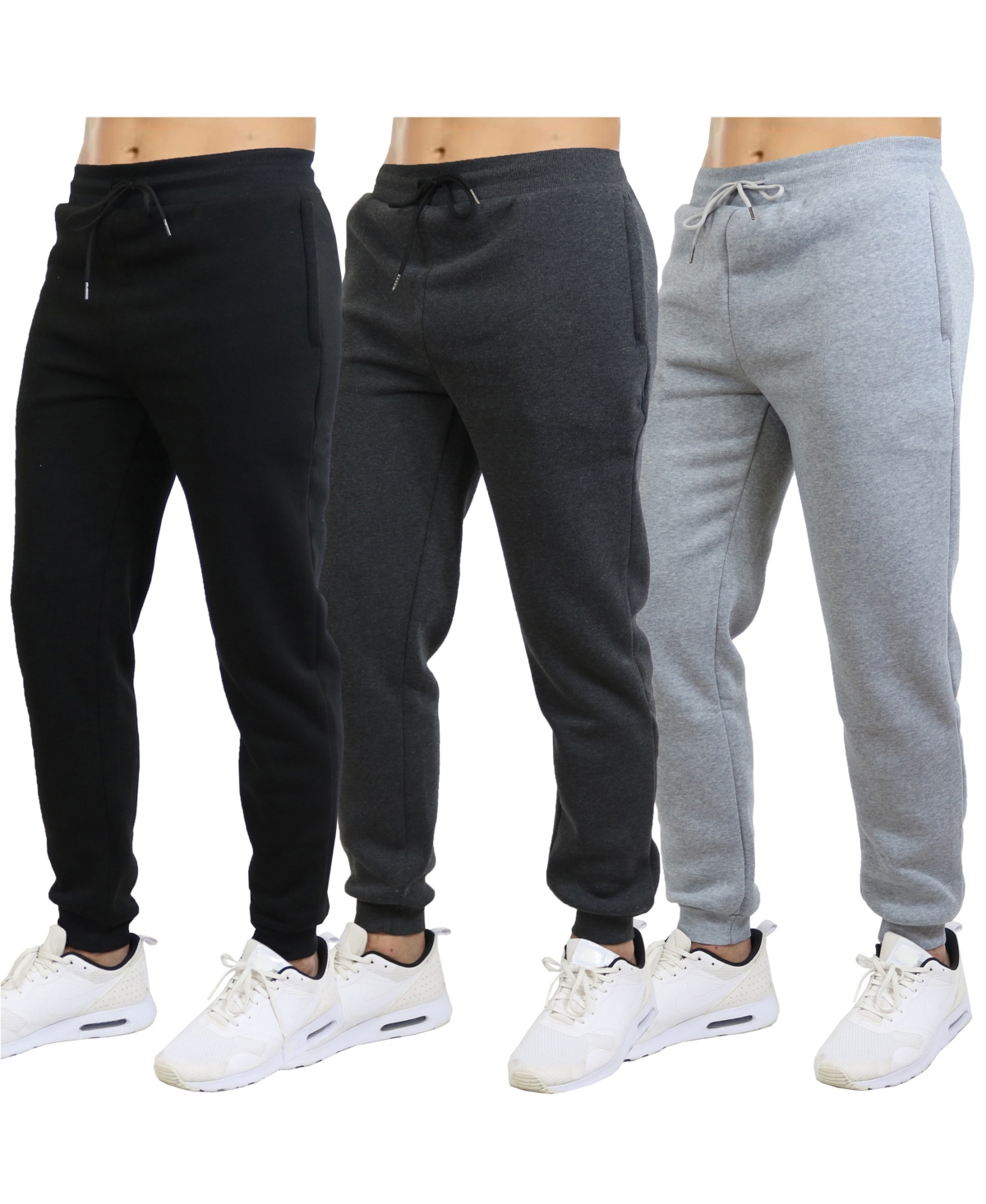 Click here for Blue Ice Mens 3-Pack Slim-Fit Pants - Black/Charco... prices