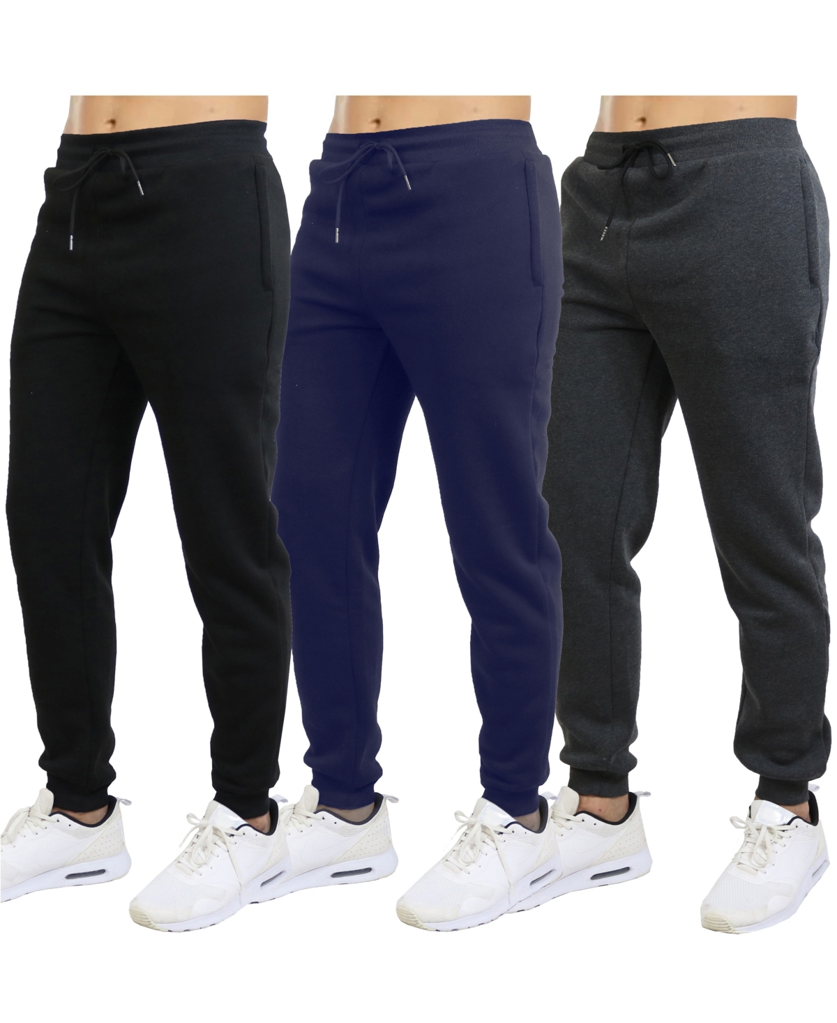 Click here for Blue Ice Mens 3-Pack Slim-Fit Pants - Black/Navy/C... prices