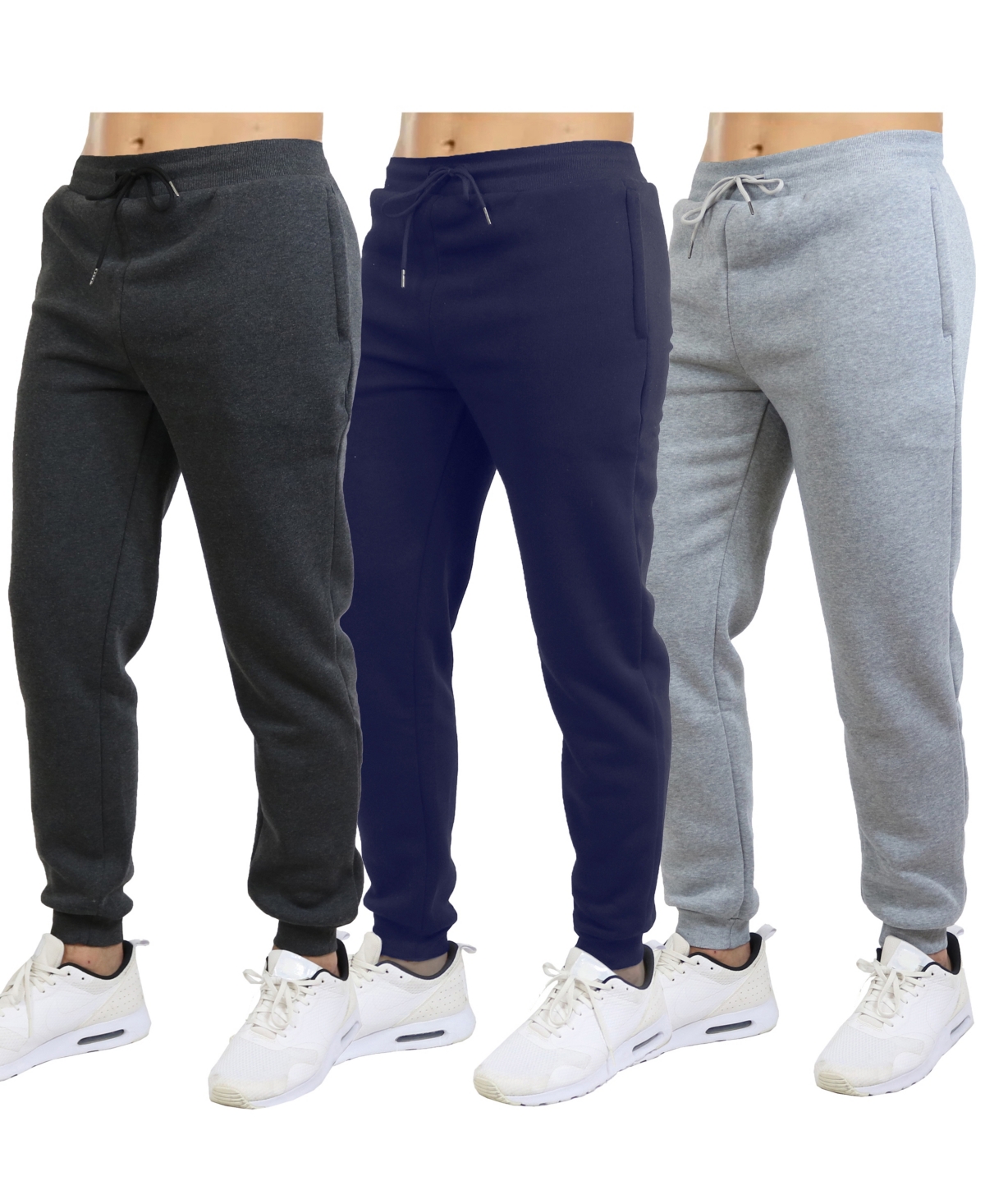 Click here for Blue Ice Mens 3-Pack Slim-Fit Pants - Charcoal/Nav... prices