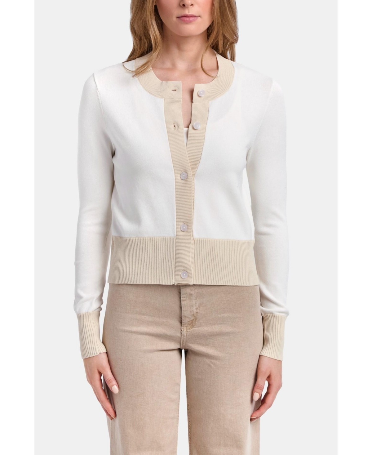 Click here for Capsule 121 Womens The Beam Cardigan - Chalk/rush prices