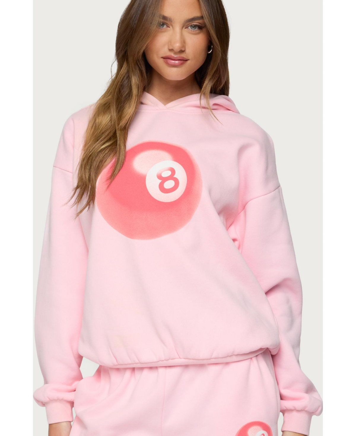 Click here for Edikted Womens Lucky 8 Oversized Hoodie - Light-pi... prices