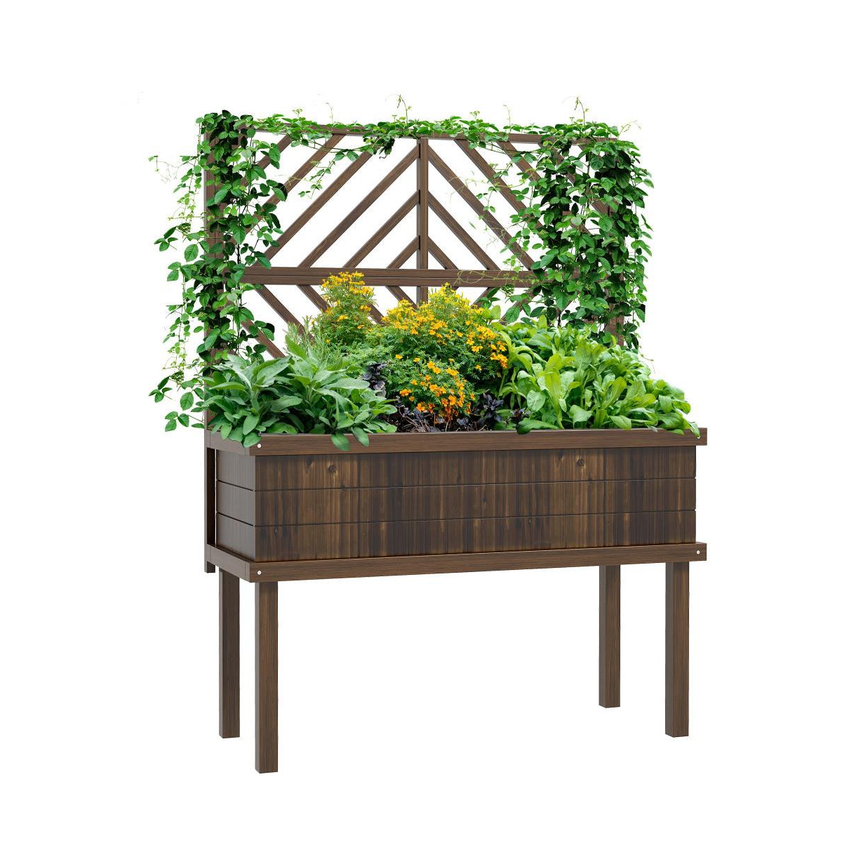 Click here for Chic Crate Outsunny Raised Garden Bed with Trellis... prices