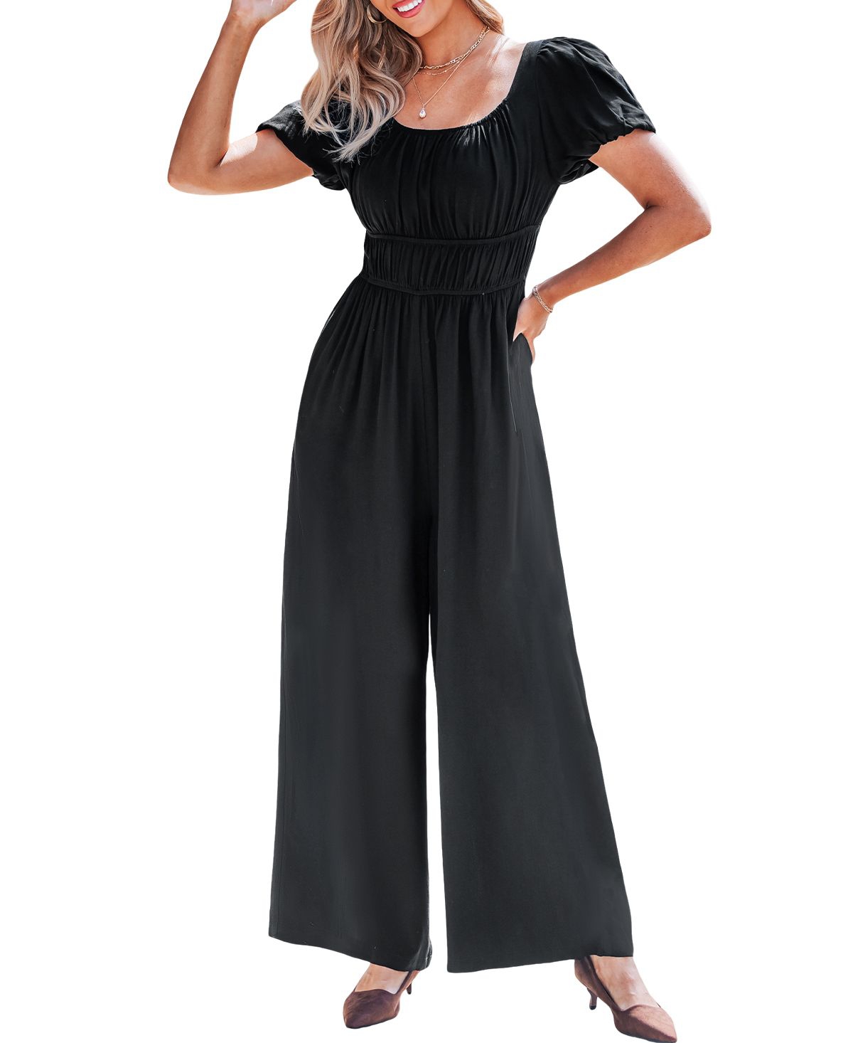 Click here for Cupshe Womens City Chic Utility Jumpsuit - Black prices