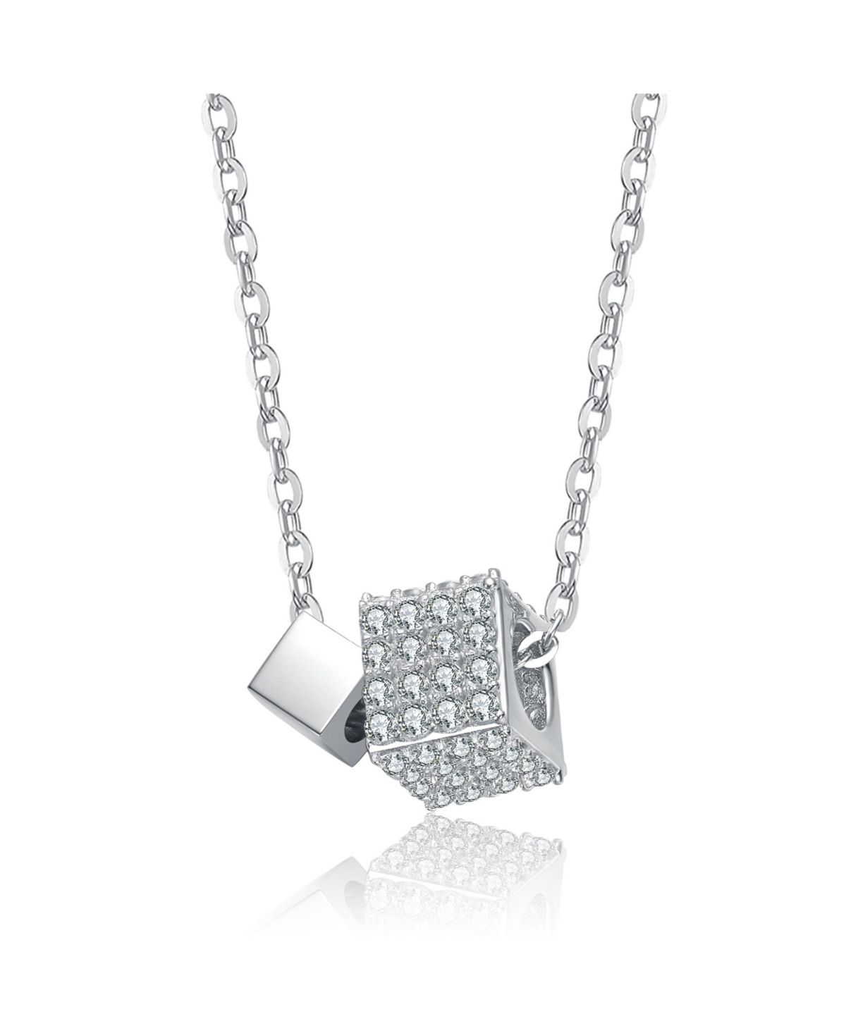 Click here for Genevive Sterling Silver White Gold Plated with Cl... prices