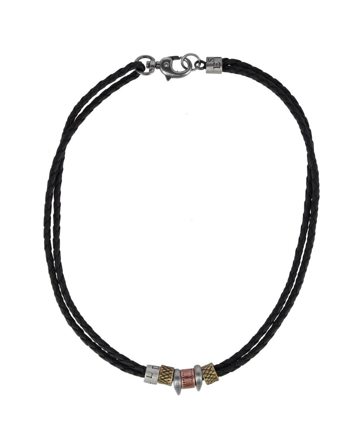 Click here for Trafalgar Nasher Faux Leather Beaded Necklace - Bl... prices