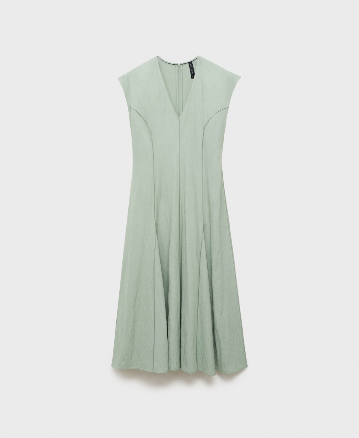 Click here for Mango Womens Stitching Detail V-Neck Dress - Green prices