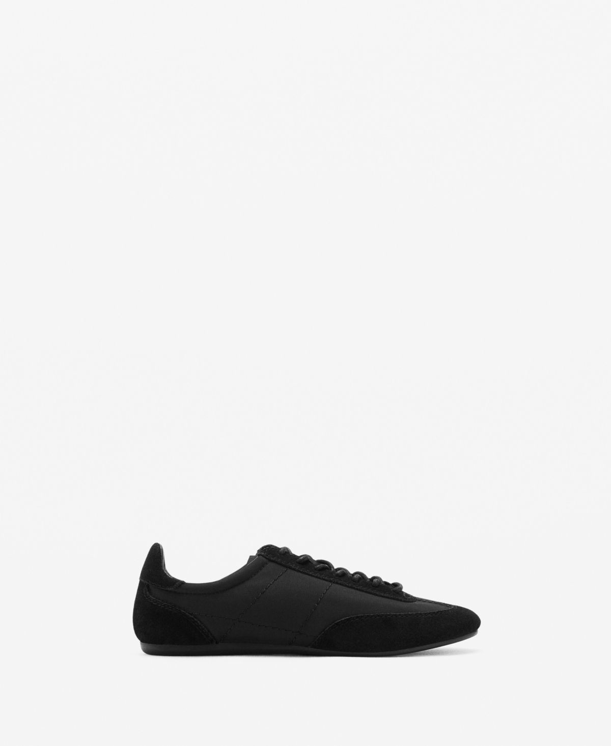 Click here for Mango Womens Combined Suede Leather Sneakers - Bla... prices