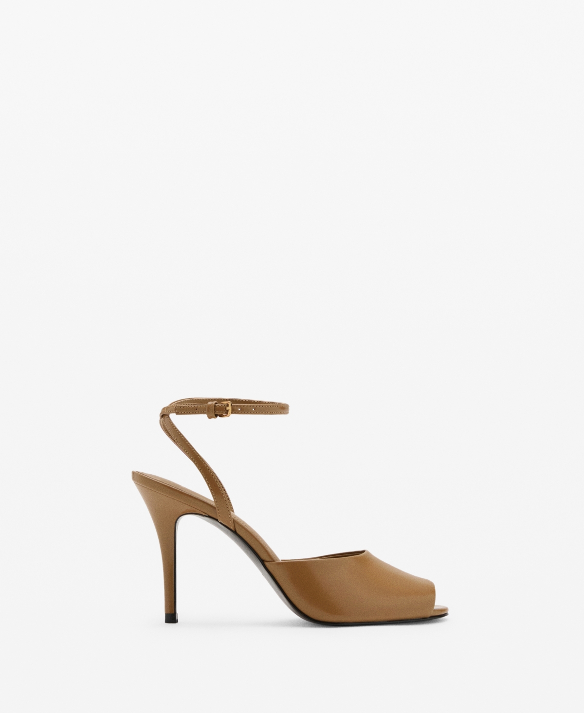 Click here for Mango Womens Ankle-Cuff Heeled Sandals - Khaki prices