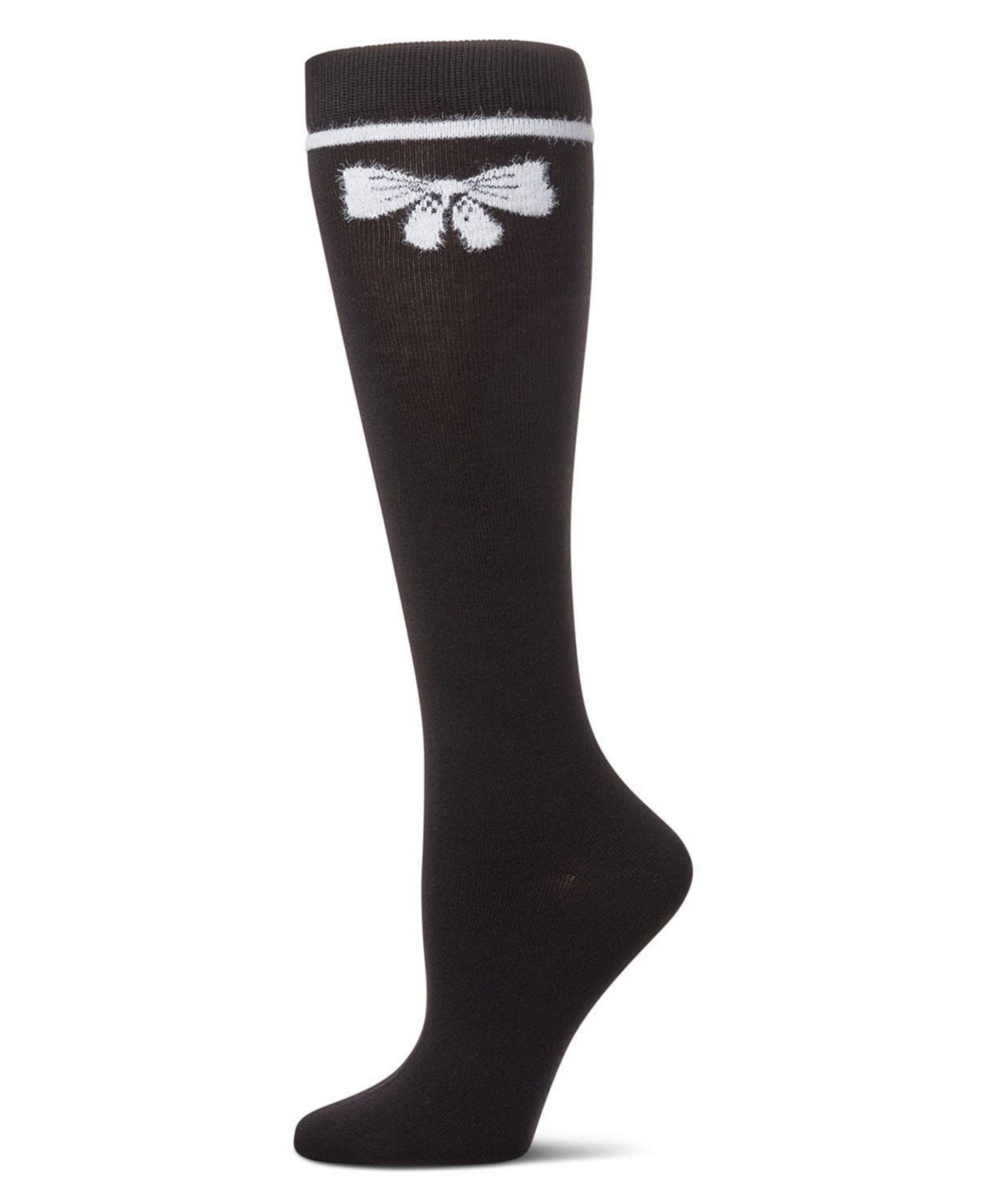 Click here for Memoi Big Girls Fuzzy Bow Knee High Socks - Black prices