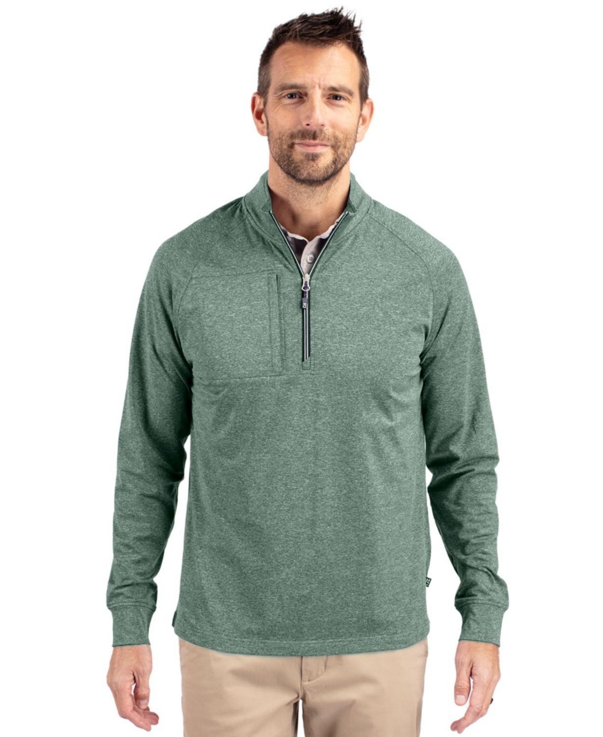 Click here for Cutter & Buck Mens Adapt Eco Knit Heather Quarter... prices