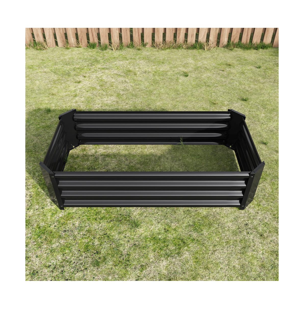 Click here for Chic Crate 4x2ft Black Metal Raised Garden Bed - B... prices