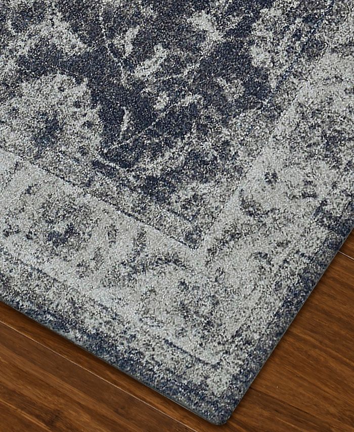D Style Dalyn Mosaic Manor Steel Blue 9'6" x 13'2" Area Rug - Macy's