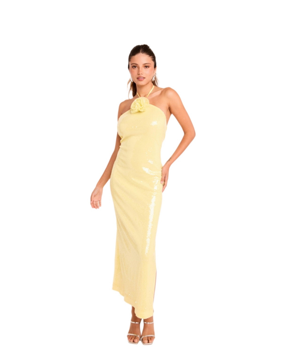 Click here for endless rose Womens Rose Haltered Sequins Maxi Dre... prices