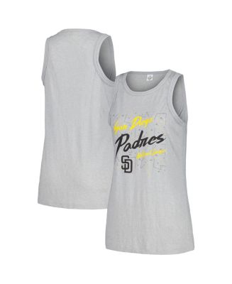 Soft as a Grape Women's Gray San Diego Padres Gauze High Neck Tank Top ...